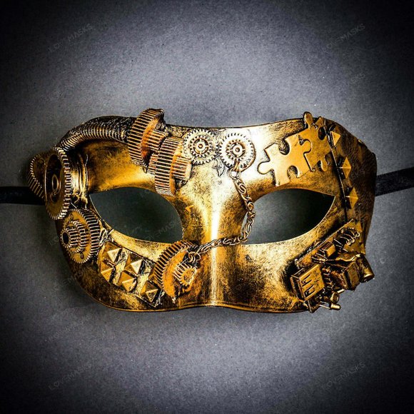 ILOVEMASKS | Accessories | Men Venetian Steampunk Roman Halloween ...